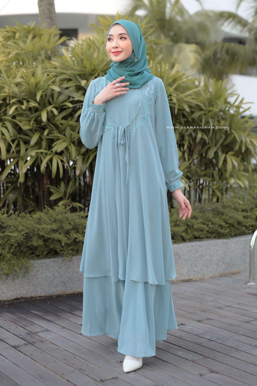 MEDEENA ABAYA – OCEAN BLUE – DLARAAISHAH