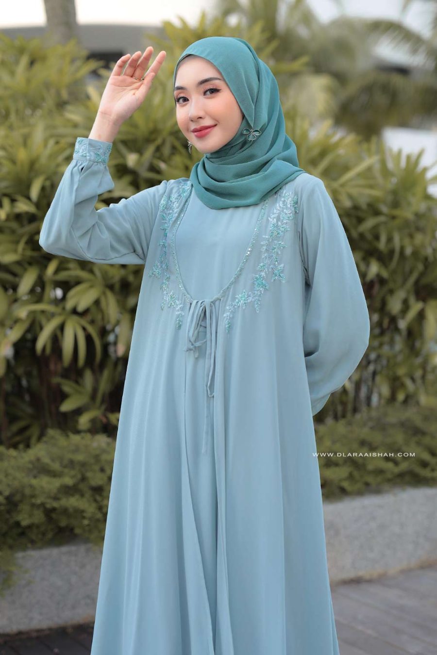 MEDEENA ABAYA – OCEAN BLUE – DLARAAISHAH