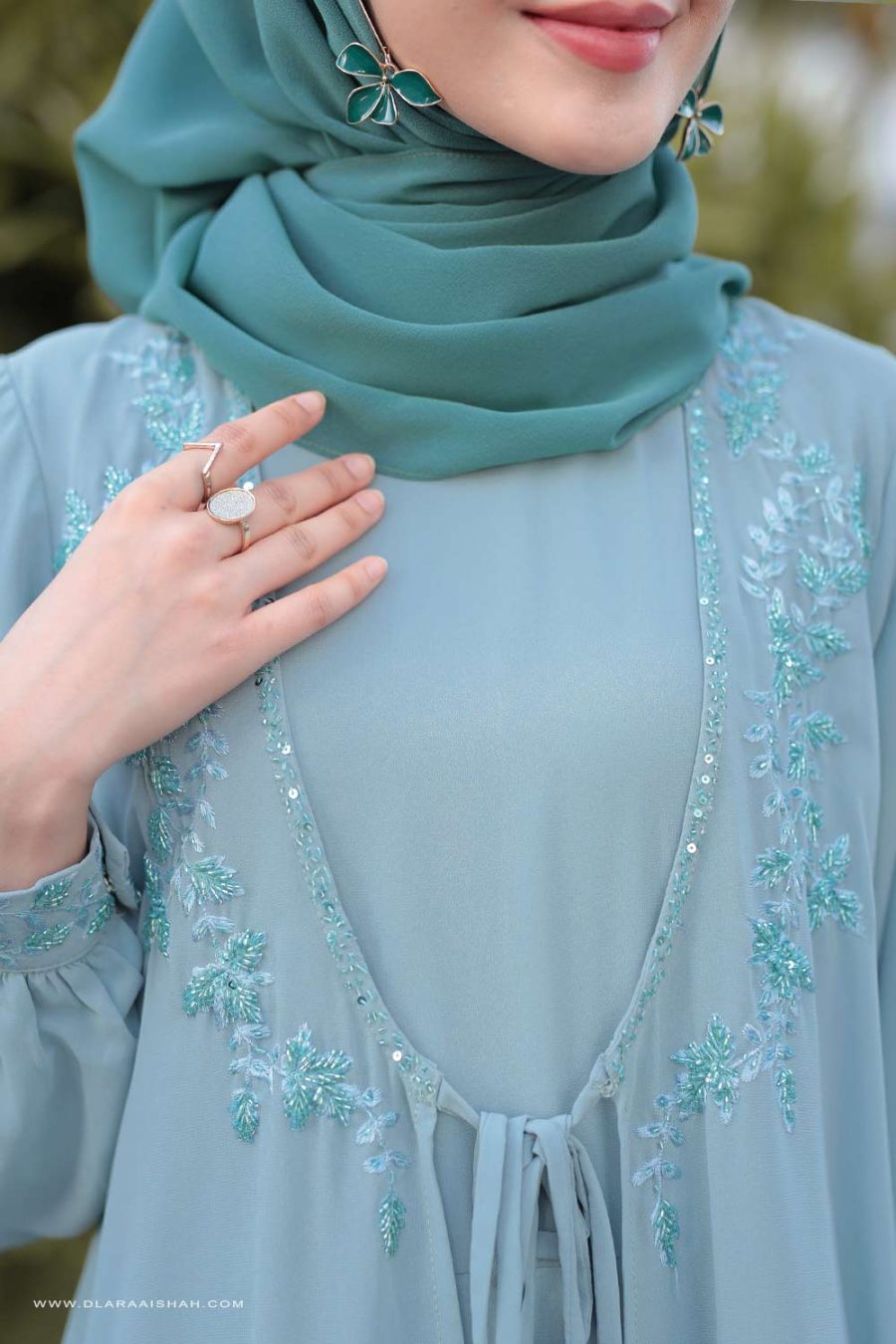 MEDEENA ABAYA – OCEAN BLUE – DLARAAISHAH