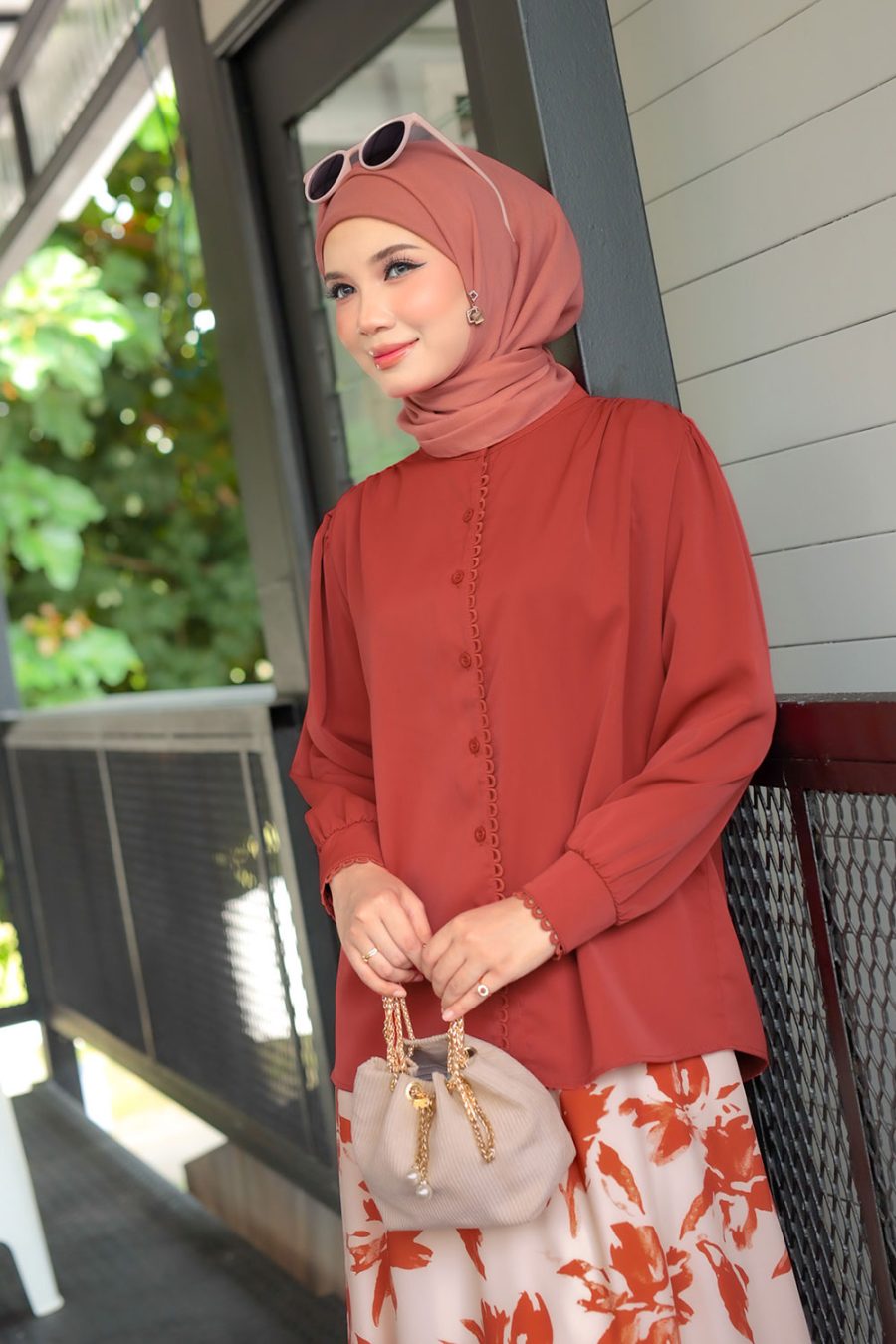 LEONA TOP – BRICK RED (TOP ONLY) – DLARAAISHAH